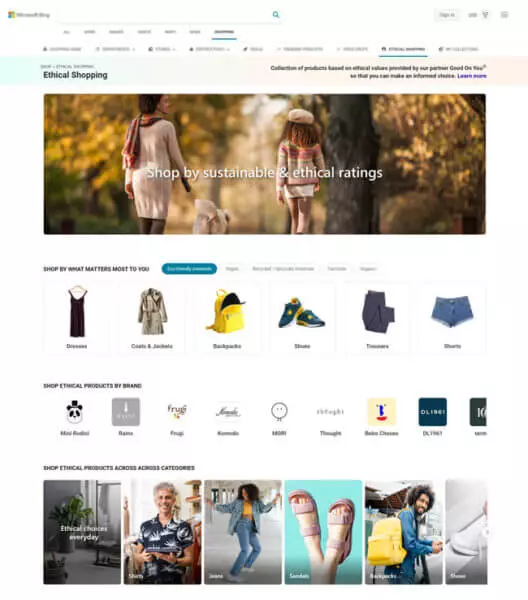 Bing lancerer Ethical Shopping-hub i Storbritannien 2324_1