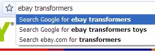 Vyhledávání na eBay v Chrome