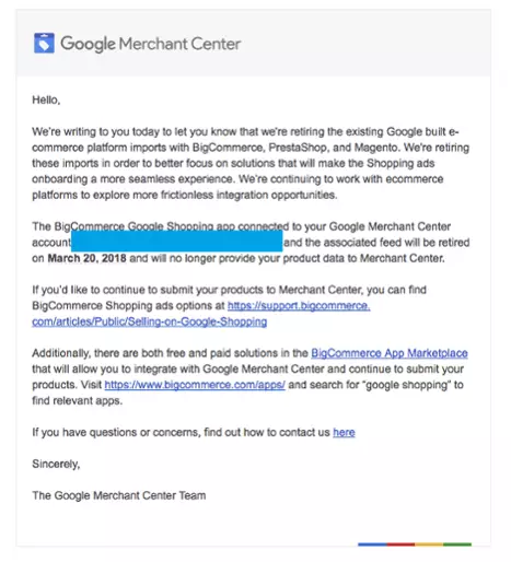 Google dropping Merchant Center feed kuphatikiza ndi BigCommerce, Magento, PrestaShop 23336_2