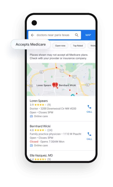 La Búsqueda de Google le permite ver si un médico o centro de atención médica acepta su seguro 2334_1