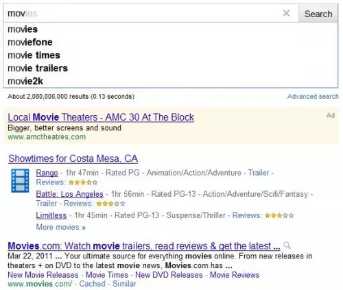 Head-to-Head: Yahoo Search Direct vs. Google Instant 23364_4