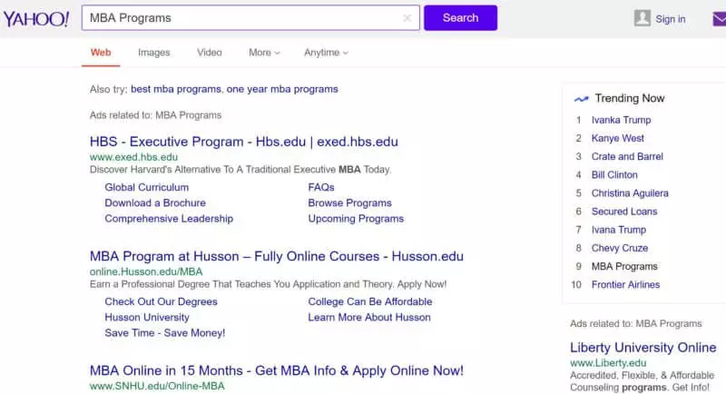 Yahoo-mba-programas-páxina-serp