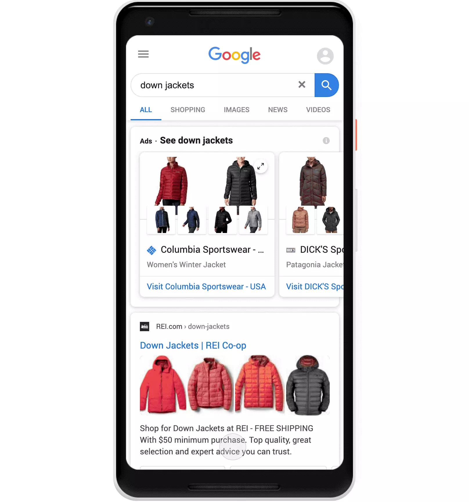 Google Popular Products organiske søgeresultater