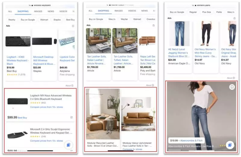 Behannelingen foar fergese advertinsjes fan Google Shopping ferskille per produktkategory.