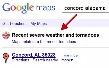 گوگل نے الاباما ٹورنیڈو کی تباہی کی تصاویر اور طوفان کے نقشے جاری کیے۔ 24770_5
