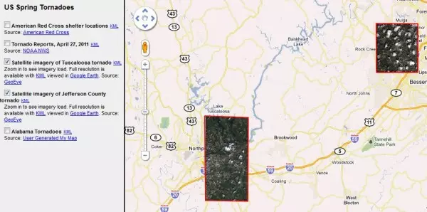 Google geeft Alabama Tornado-vernietigingsafbeeldingen en kaarten van tornado's vrij 24770_8