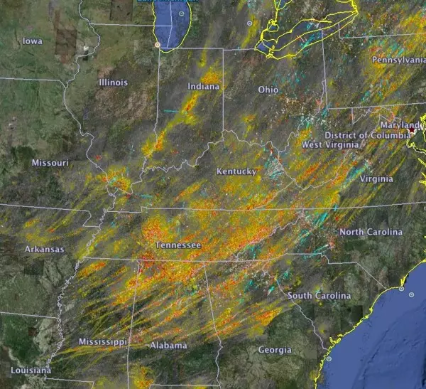Mae Google yn Rhyddhau Delweddau Dinistrio Tornado Alabama a Mapiau o Gorwyntoedd 24770_9