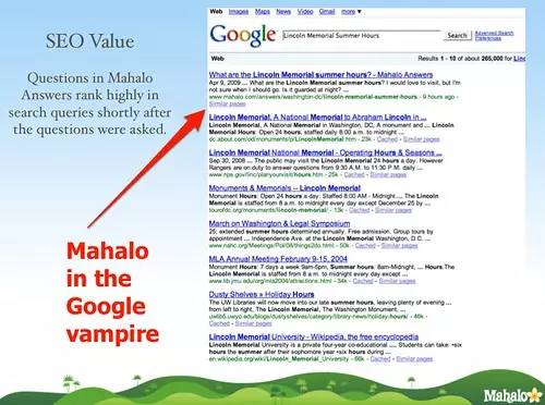 Mahalo's SEO Pitch