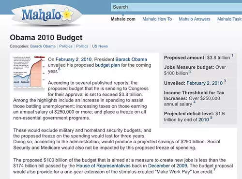 Obama 2010 Bajeti pa Mahalo