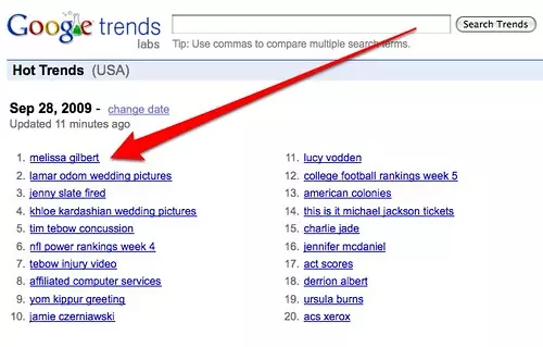 Google Trender: Melissa Gilbert