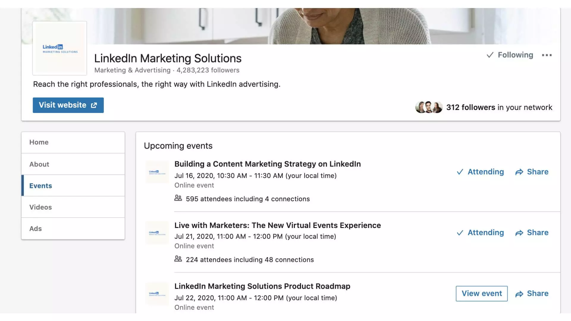 LinkedIn lit side-eigners sjen, sortearje, mear leare oer har folgers