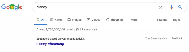 Google은 사용자의 최근 활동을 기반으로 검색을 제안합니다. 2810_3