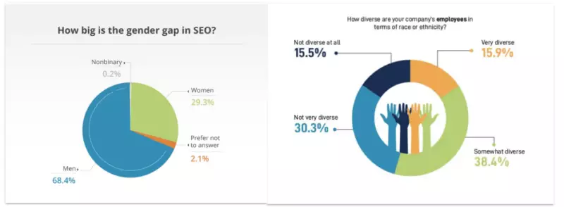 graf som viser viktigheten av mangfold i SEO-ansettelser på startnivå