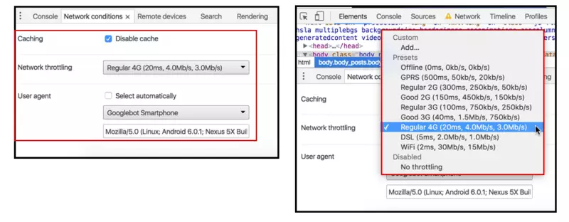 Emulate Network Conditions