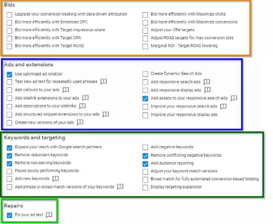 Consigli applicati automaticamente da Google Ads: spiegata ogni impostazione 3155_3