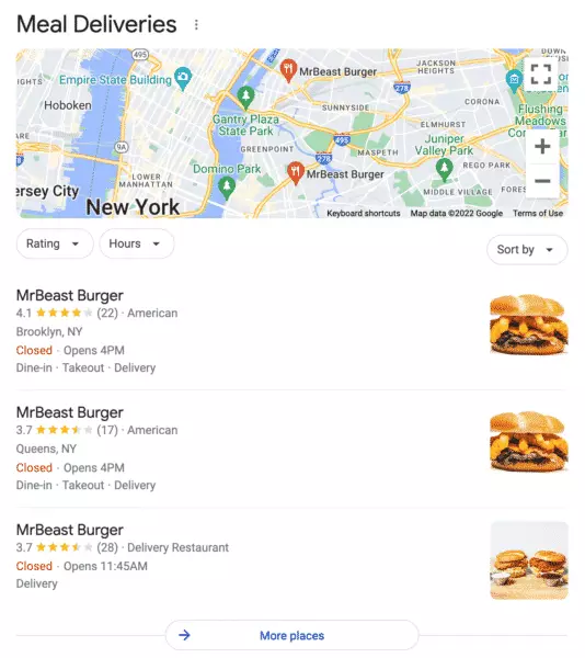 Google agora permite que marcas de alimentos virtuais tenham perfis comerciais do Google 316_1