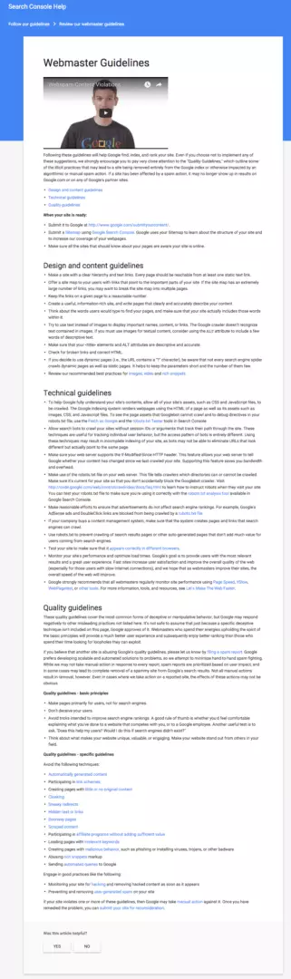 lumang-google-webmaster-guidelines