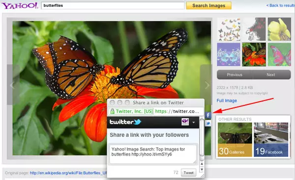 Yahoo Image Search lägger till social delning och kontinuerlig rullning 32709_1