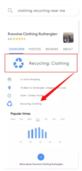 Les profils d'entreprise Google ajoutent un nouvel attribut de recyclage 334_1