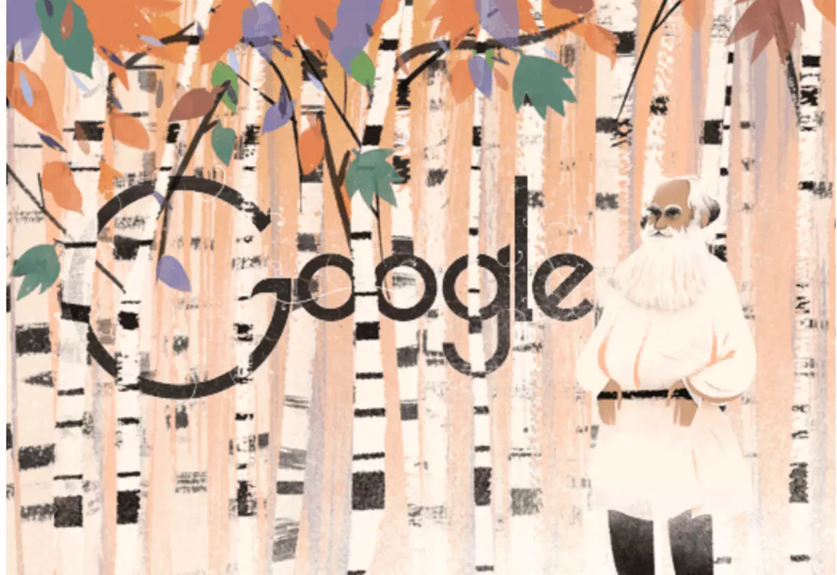 Leo Tolstoy Google-logo brengt de klassieke romans van de auteur tot leven