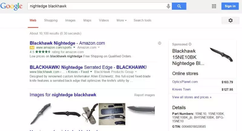 Google AdWords саясат борборунун түнкү blackhawk жарнамасы