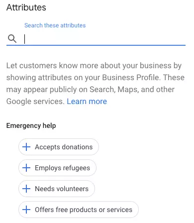 Google Biznes Profilləri Ukrayna dəstəyi üçün yeni təcili yardım atributları 340_1