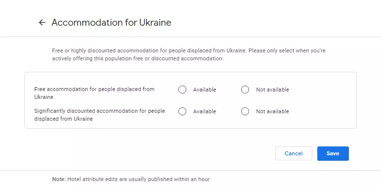 Google Biznes Profilləri Ukrayna dəstəyi üçün yeni təcili yardım atributları 340_2