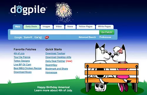 DogPile la 4-an de julio Logo