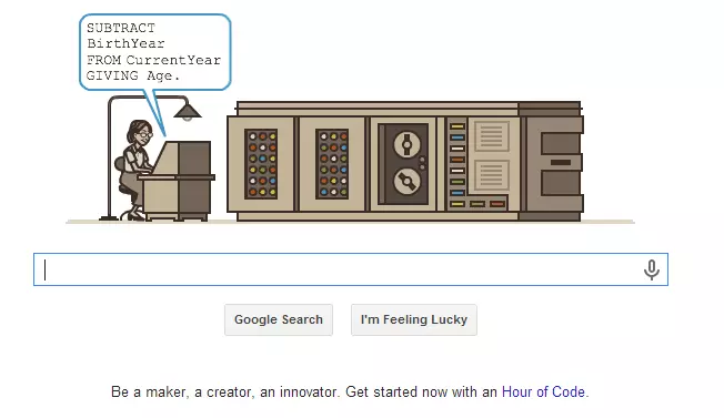 Grace Hopper geëerd met Google-logo ter gelegenheid van de 107e verjaardag van de computerwetenschapper