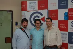 Barry Schwartz, Ophir Cohen & Olivier Amar á SEM Meetup Tel Aviv, Ísrael