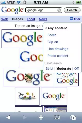 Google Image Search ໃນ iPhone