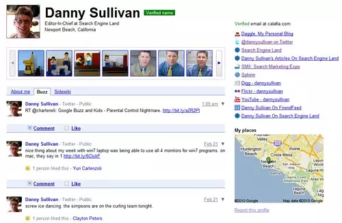 Google Profili, Artık Buzz Eklendi