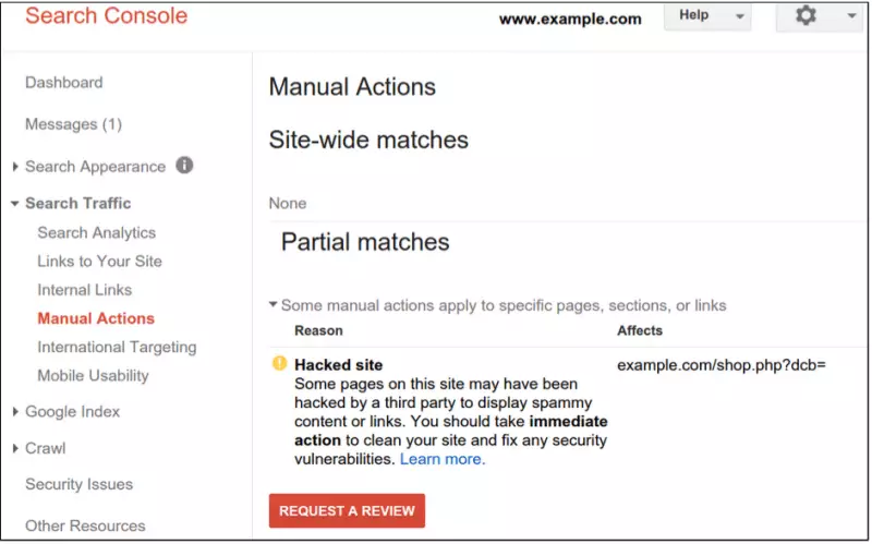 google-manual-action-sito-hackerato