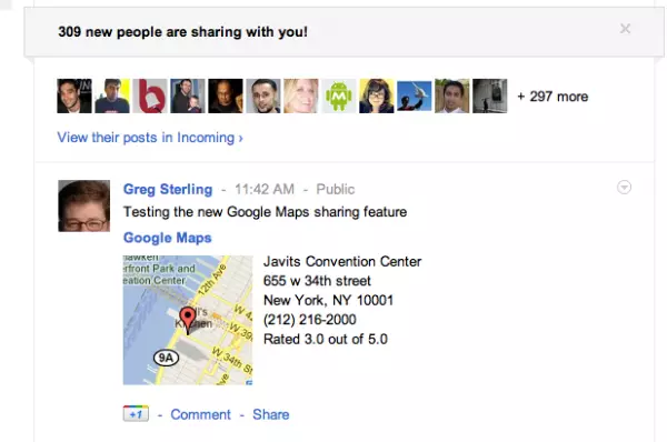 Google+-deling på kart, en mal for andre produkter 36377_3