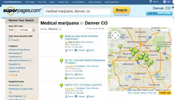 Dispensari di marijuana medica Denver - Superpages