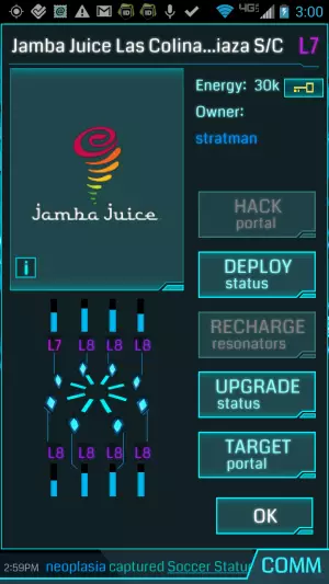 Layar Jus Jamba di Irving, Texas - Ingress Mobile Phone Game