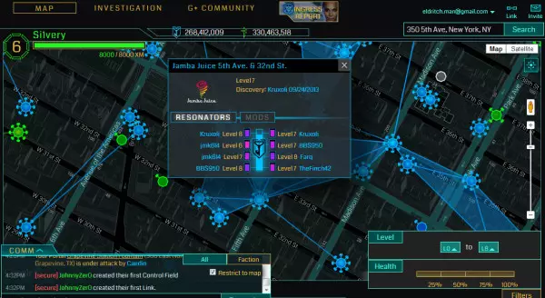 Lokasi Jus Jamba di Manhattan - Layar Game Ingress