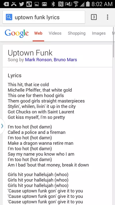 lyrics google mobil uptown funk