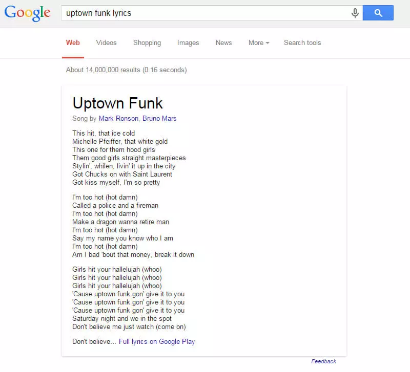 versuri google uptown funk