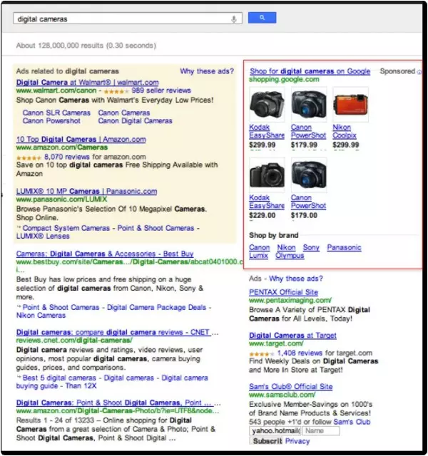 Google'i tooteloendireklaamide näide 1