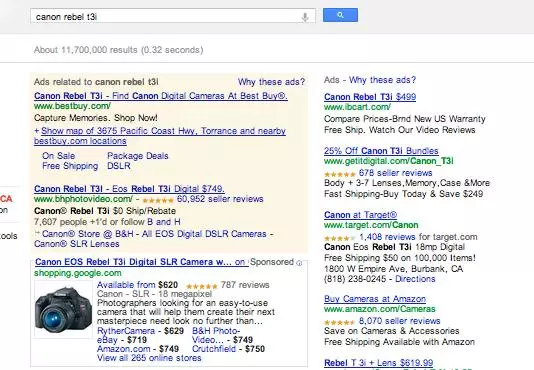 Exemplo 2 de anuncios de ficha de produto de Google