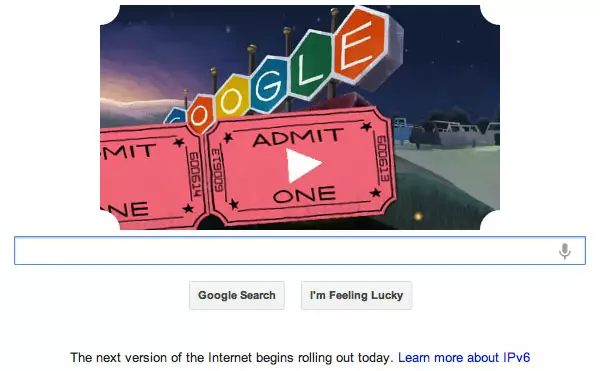 Faqja kryesore e Google: Dita e parë në teatër dhe IPv6