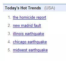 The Midwest Earthquake & Search Engine Responses