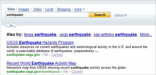 Yahoo Quake Results