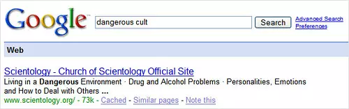 Scientologists Google Bombed?