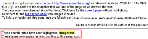 Саєнтологи розбомбили Google?
