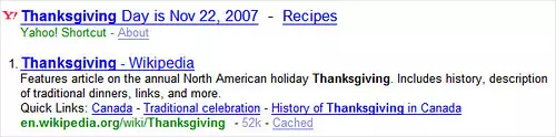 Thanksgiving op Yahoo