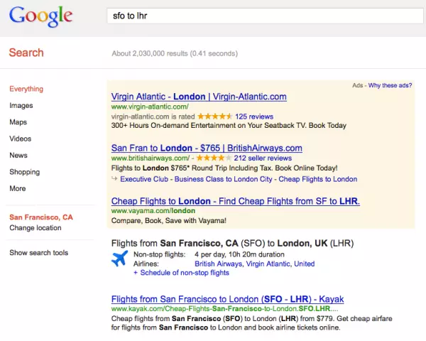 Google го проширува пребарувањето за летови надвор од САД на 500 градови 38561_3