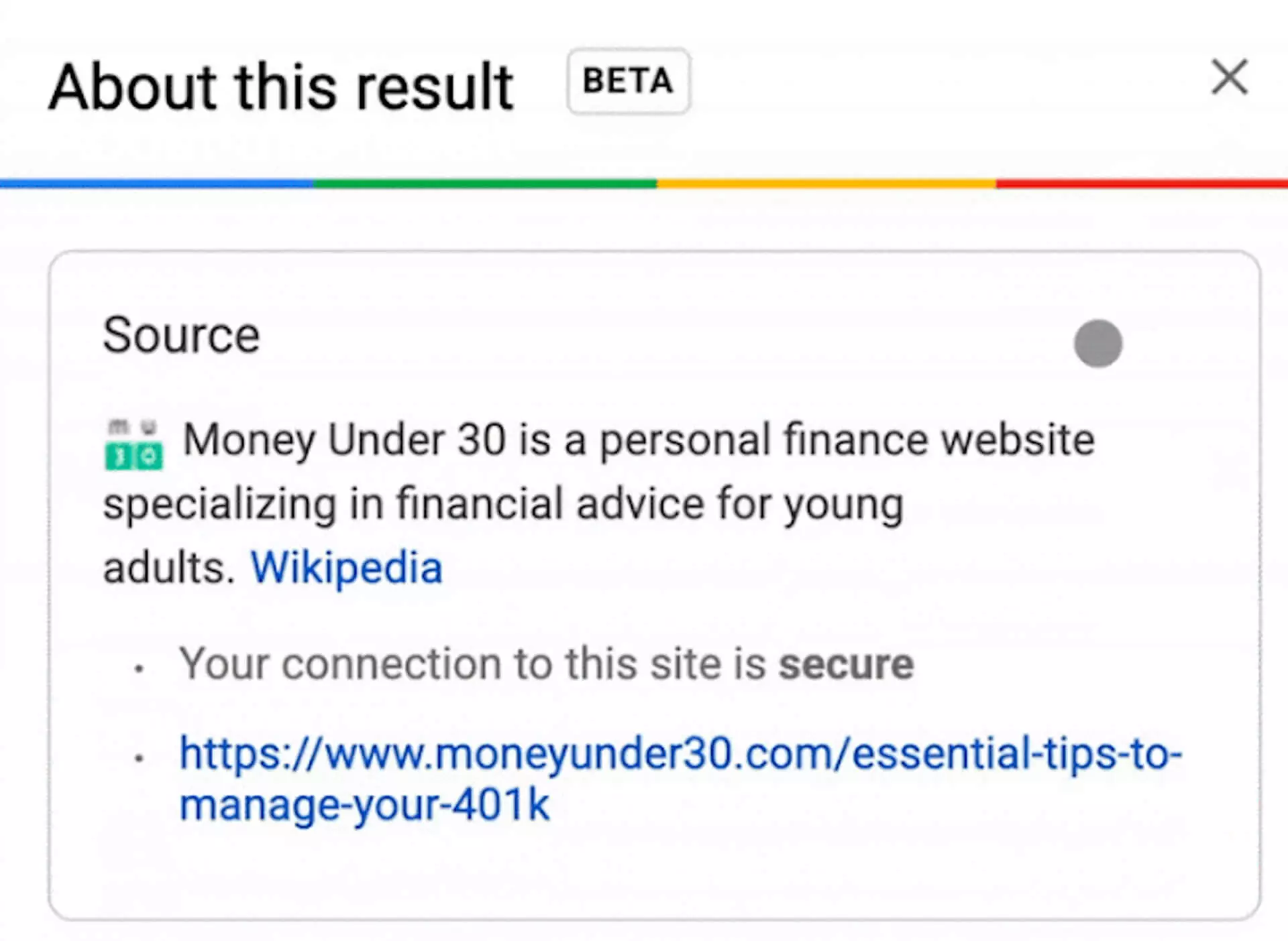 A Pesquisa do Google é lançada sobre esse recurso de resultado