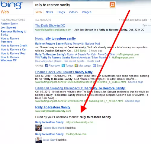 Bing, ahora con Facebook adicional: vea lo que les gusta a sus amigos y los resultados de búsqueda de personas 4123_1